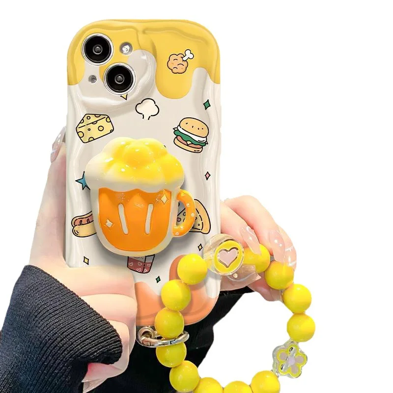 Creative Beer Cup Stand Holder With Wrist Lanyard Tpu Phone Cover Case ...