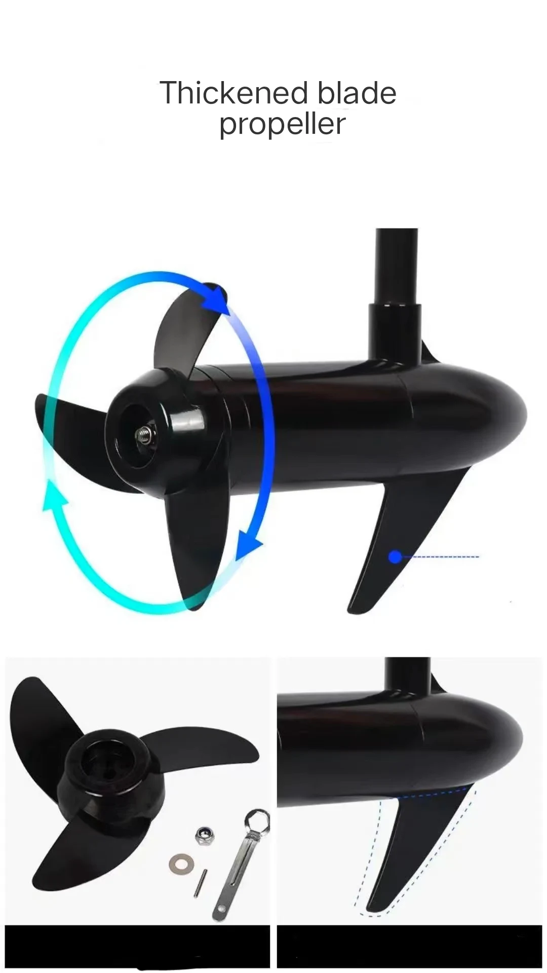 Marine Electric Propeller Motor 12v High Horsepower Propeller Hanging ...