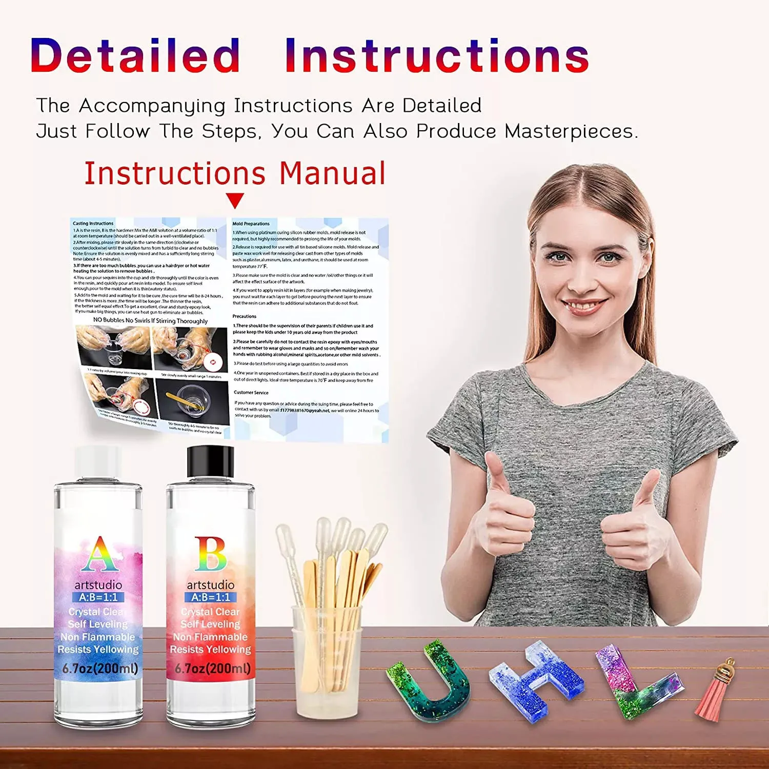 Intodiy Resin Keychain Kit Resin Epoxy Kit Complet For Beginners With ...