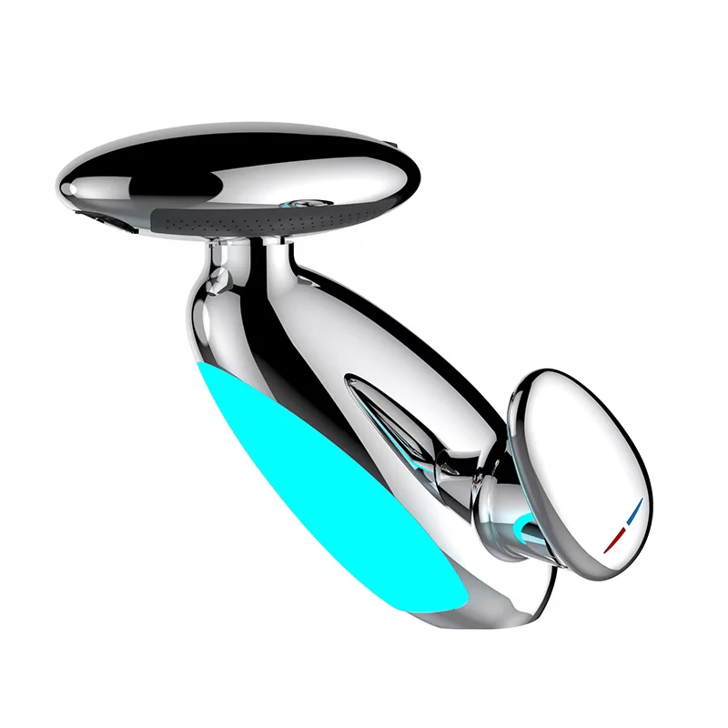 Modern LED Solid Gun Grey Waterfall Faucet - Touchless