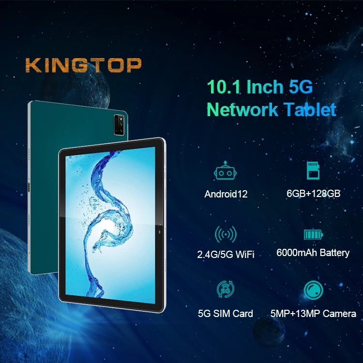 Kingtop Android 12 Tablet 10.1 Inch Tablet 128gb Storage 6gb Ram Octa ...