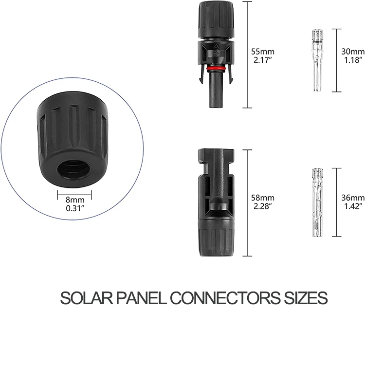 Male And Female Solar Panel Waterproof Pv Connector 30a 1000v For Pv ...