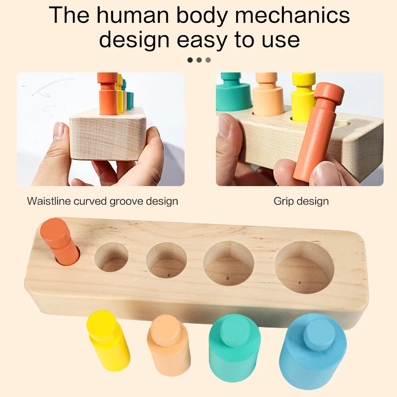 Colourful Cylinder Blocks - Sensory Learning for Montessori