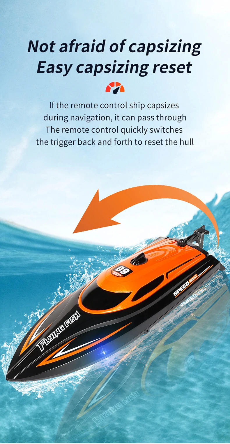 Kids Toy Boat Set Hj812 High Speed Rc Boat Control Waterproof 2.4ghz ...