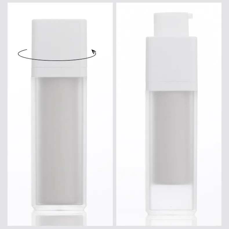 Custom Logo 15ml 30ml 50ml Luxury Frosted Square Cosmetic Airless Pump Bottle For Lotion Serum ...