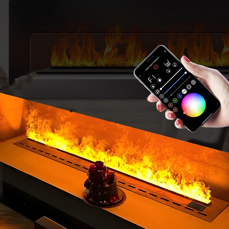 ew 3D Flame Electric Fireplace with Humidifier and Silent Water Mist ...
