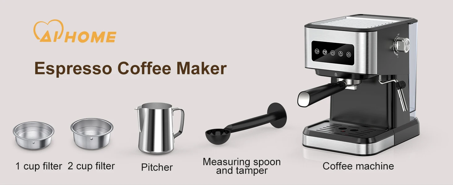 1.8l Detachable Water Tank Smart Coffee Makers 15bar Automatic Espresso ...