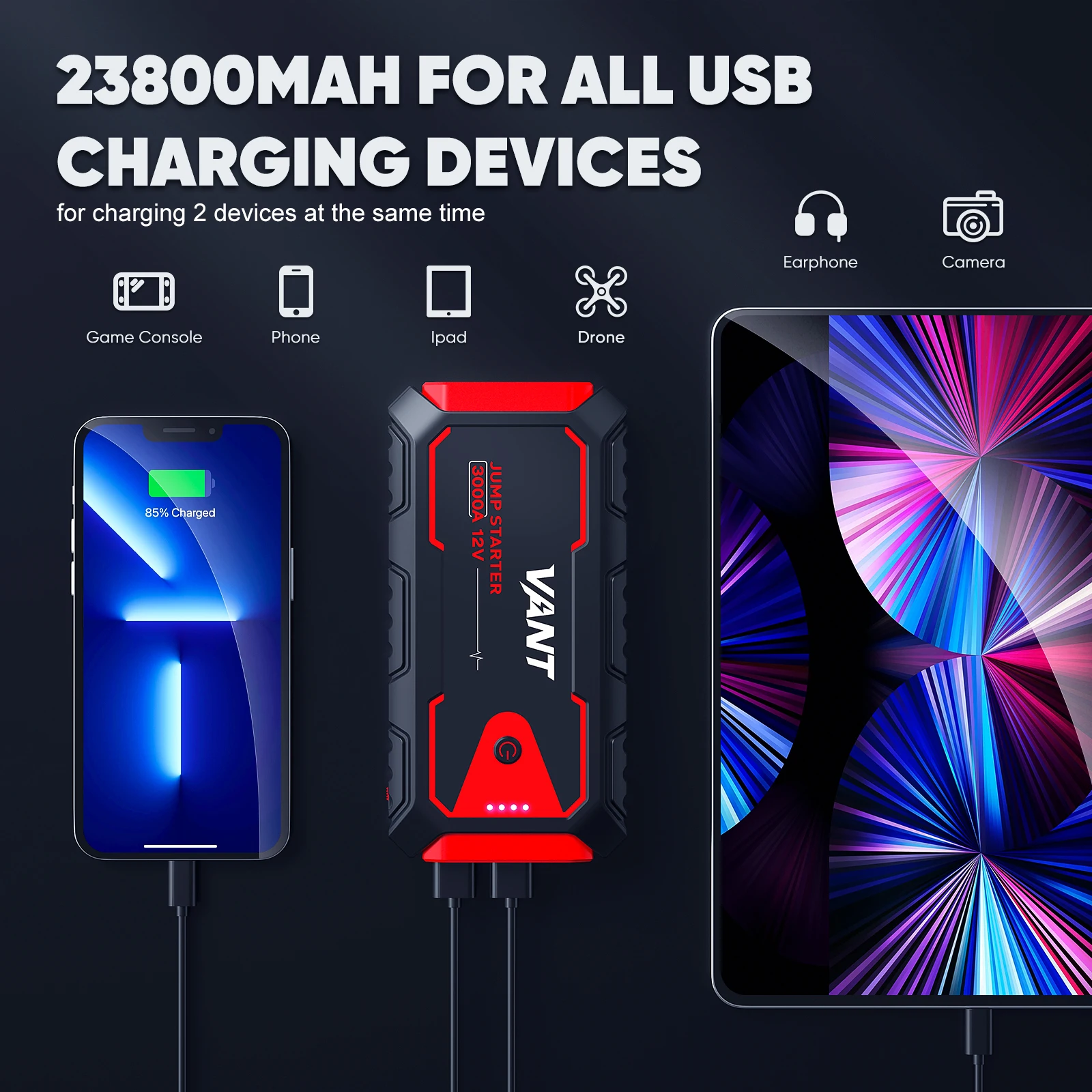 3000a Spark Proof Portable Car Battery Charger Jump Starter Factory ...