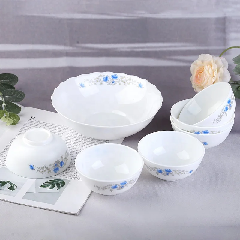 Tempered Glassware Sets Microwave Safe Opal Glassware Bowls & Plates ...