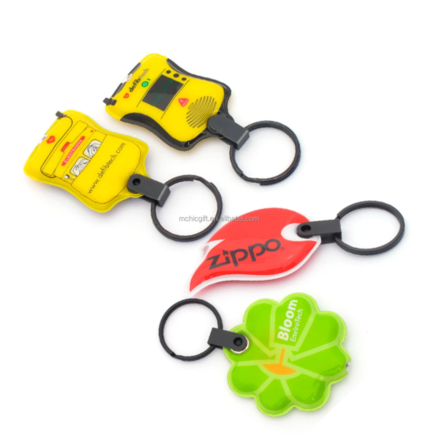 Custom Reflective Vest Shape PVC Flashlight LED Key Chain