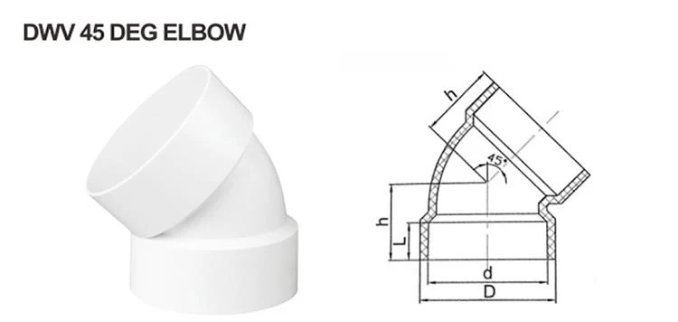 Astm D2665 Standard For Dwv Drain Water Pvc 45 Deg Elbow Pvc Dwv ...