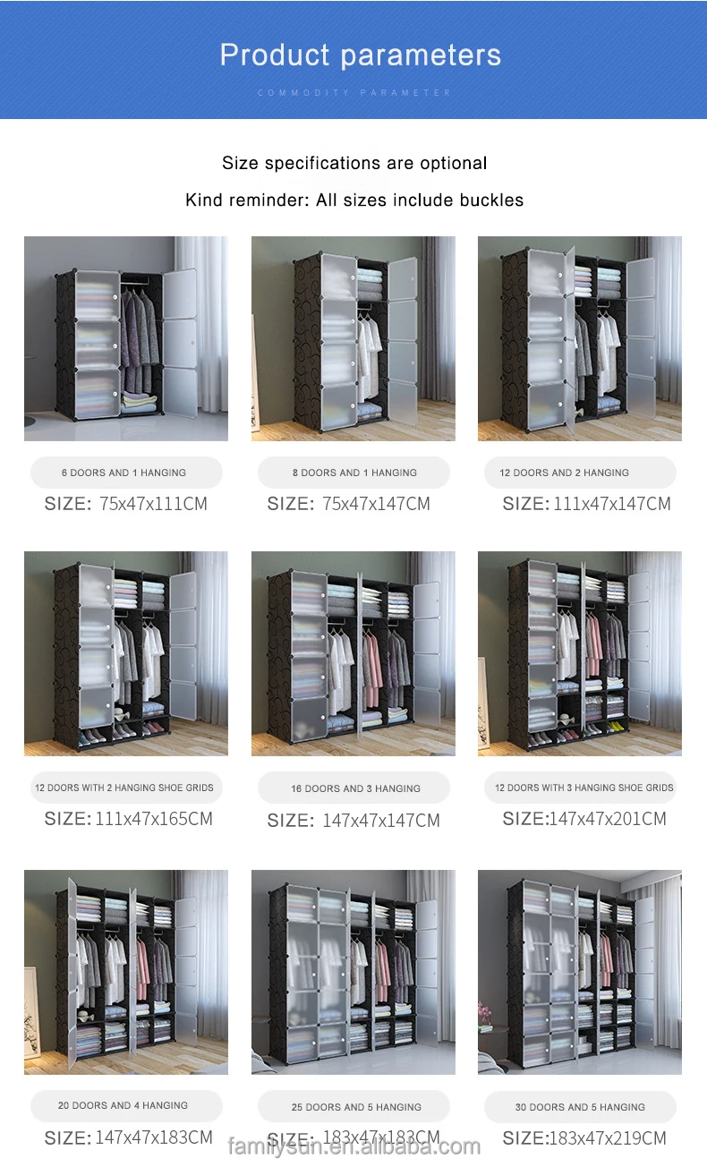 Folding DIY Bedroom Portable Storage Cloth Wardrobe