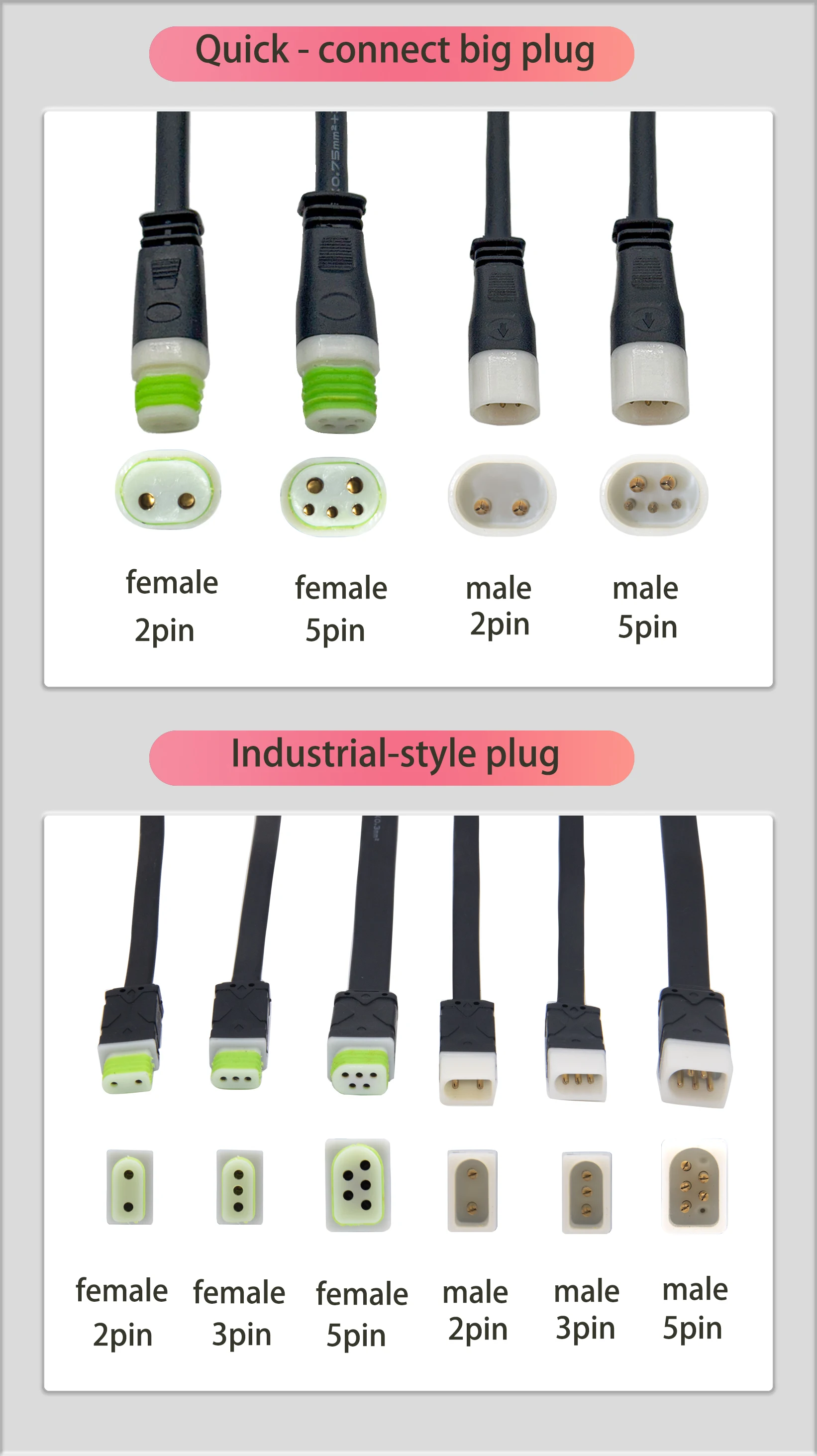 IP67 Waterproof PVC Connector 2/3/5 Pin 330V 6A Plug High Pressure for ...