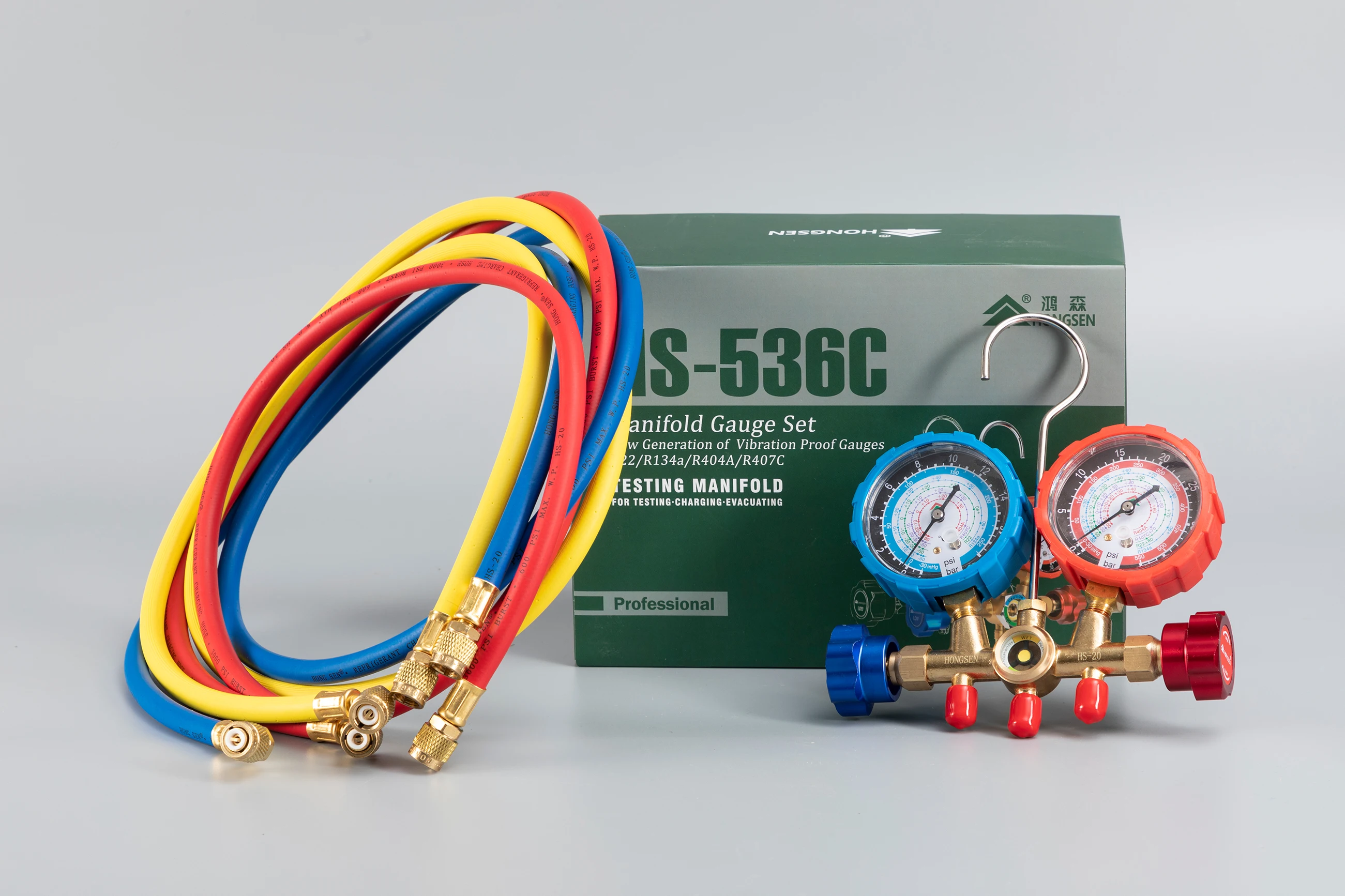 Hongsen Manifold Gauge Set Hs-536c With Integrated Copper Calve ...