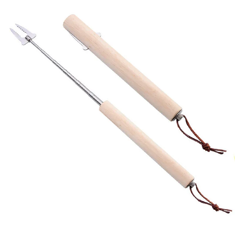 Zxx Wooden Handle Campfire Multi-use Telescoping And Fully Retractable ...