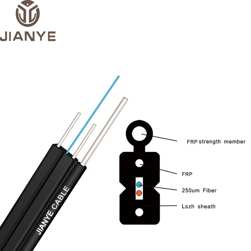 Fiber Optic Cable Drop Wire Ftth 1 2 4 Core For Indoor Outdoor - Buy ...