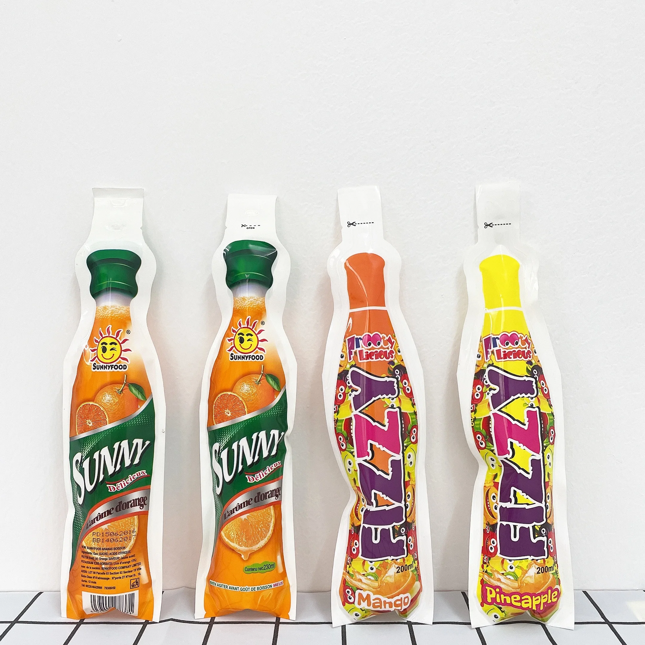 Bottle Shaped Pouch - Concentrated Juice for Food Packaging