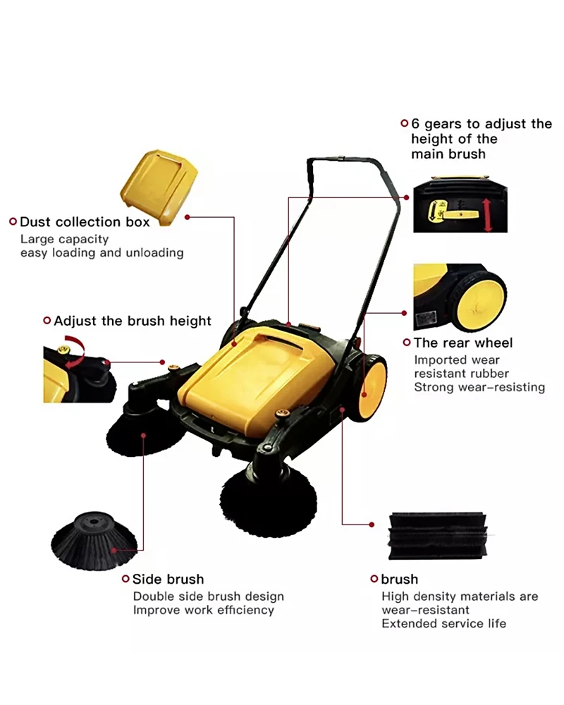 S480 Road Sweeper Machine Sidewalk Sweepers Reusable Crumb Mini Walk ...