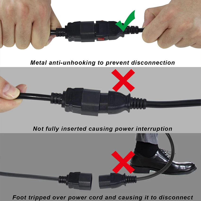64A 240V PDU AC 15A Cable Semko Power Cord IEC 320 to on off Switch C13 ...