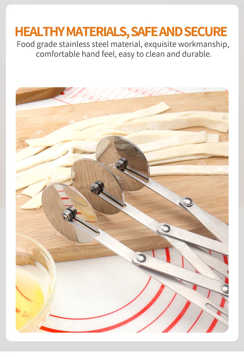 Stainless Steel Pastry Cutter Expandable Dough Divider Dough Cutter ...