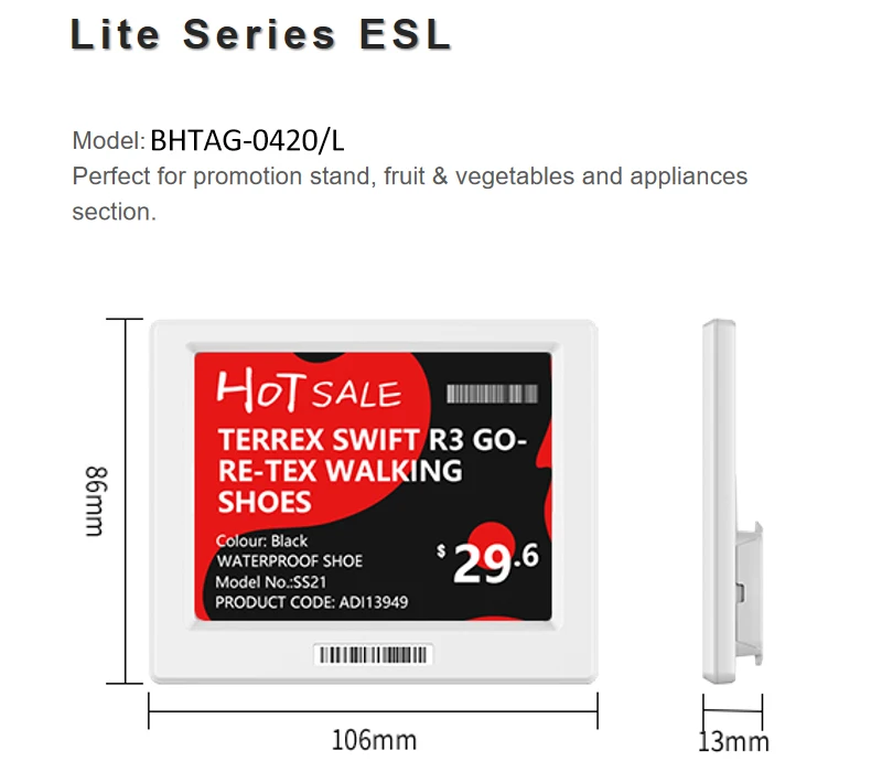 4.2 Inch Color Epaper RFID ESL - Efficient Electronic Shelf Labels