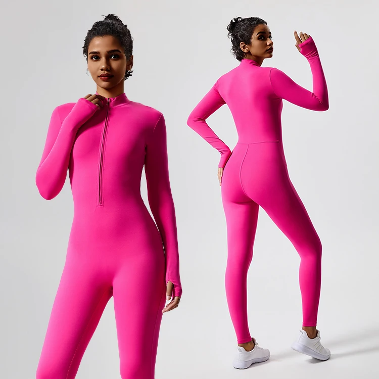 Hingto Custom 80% Nylon 20% Spandex Women Gym Fitness Jumpsuit
