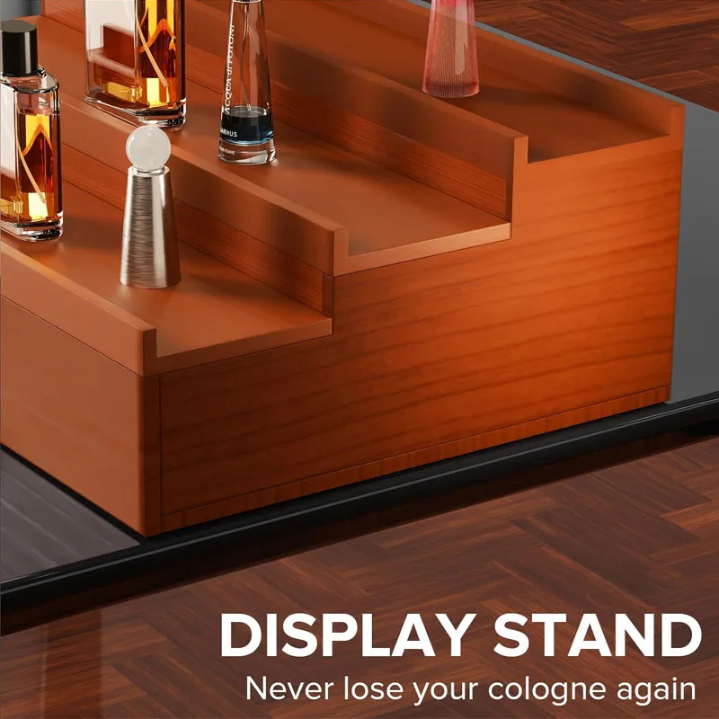 Wooden Cologne Organizer 3-Tier Cologne Display with Drawer,Cologne ...