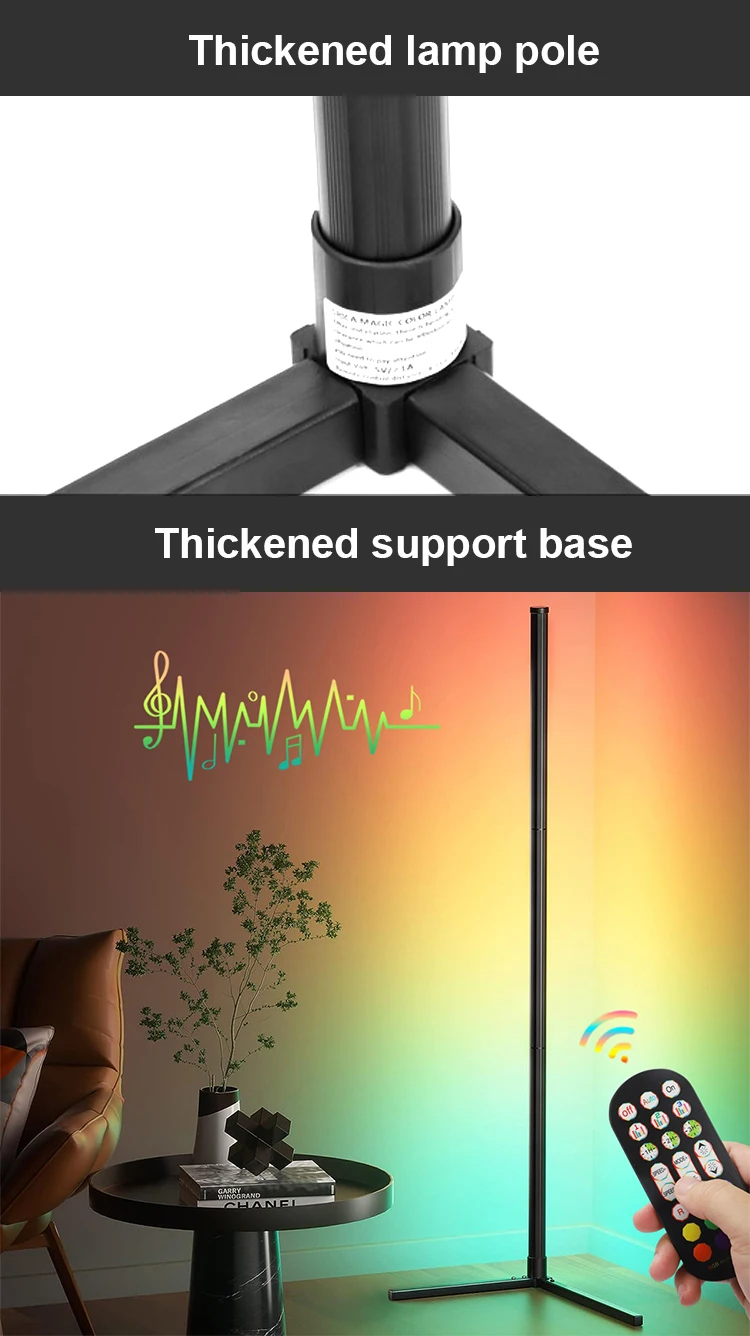 Modern Creative Rgb Right-angle Led Corner Lamp Remote Controlled ...