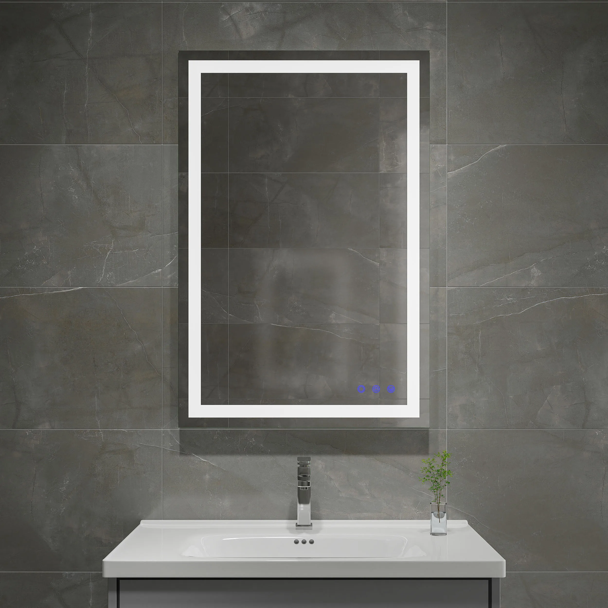 24x36 Custom Smart Touch Screen Light Up Modern Rectangular Vanity ...