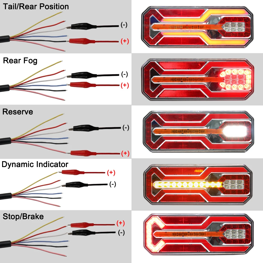 Monirf Oem Ip67 Waterproof Amber Led Tail Light Dynamic Indicator Rear ...