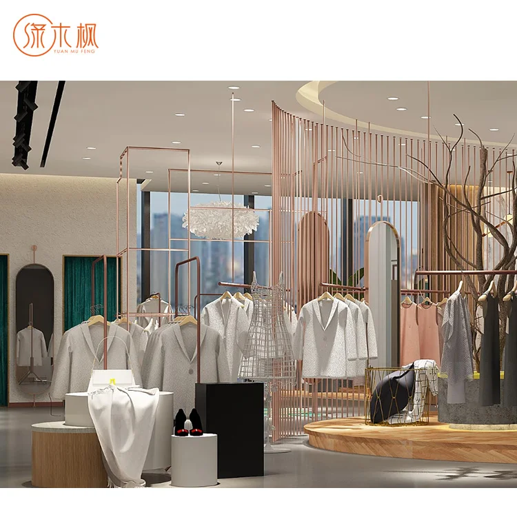 Latest Hot Sale Trends Clothing Rack With Shelves Custom Golden ...