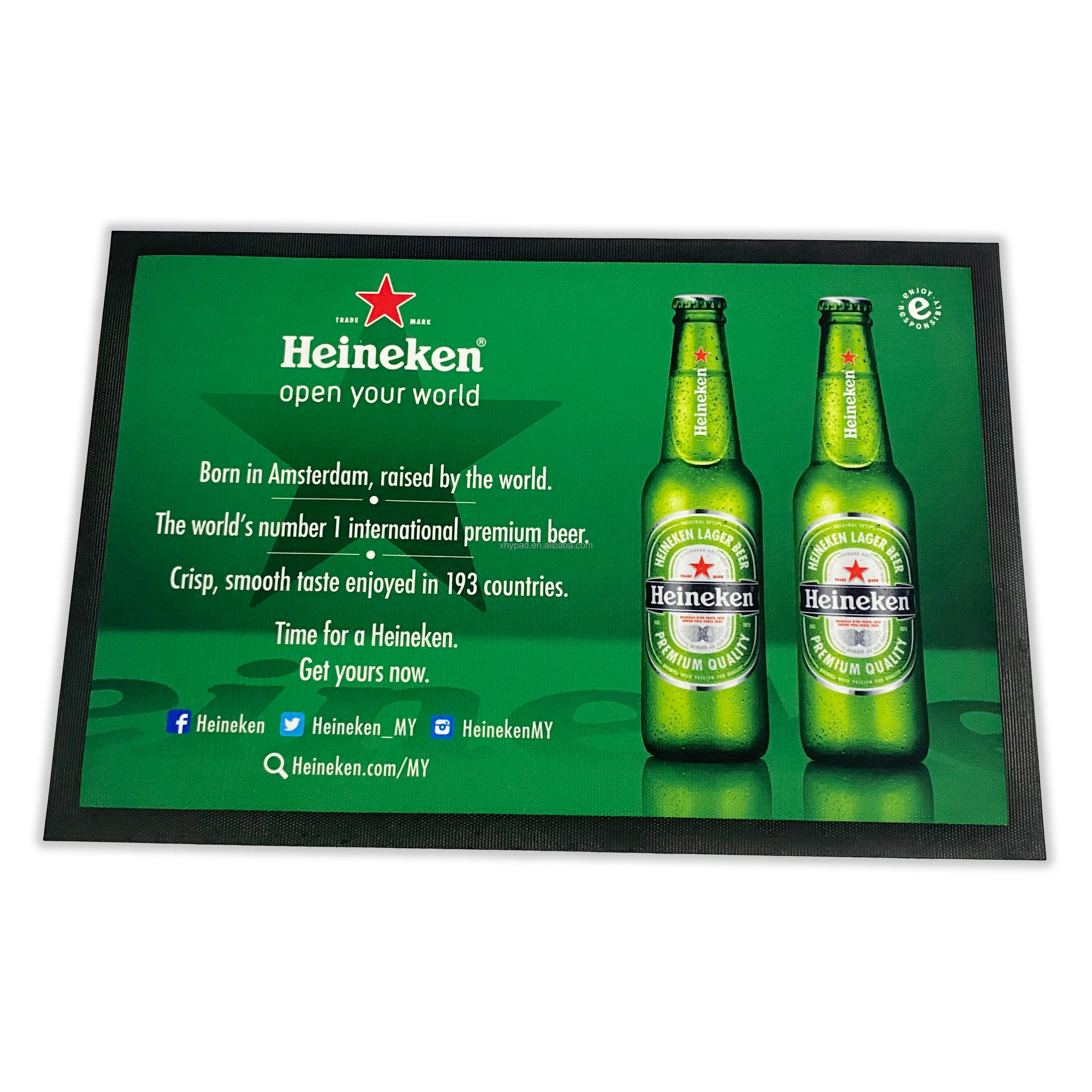 Oem Service Bar Drink Mats Personalized Logo Custom Pvc Barmat Rubber ...