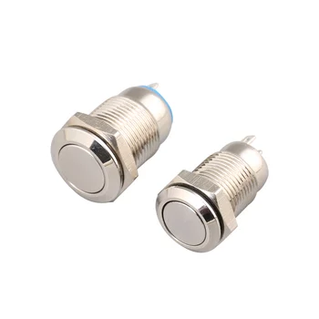 Miniature Short Body Waterproof Momentary Flat Round Pushbutton 10mm ...