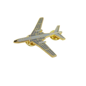 Custom Gold Plating Airline Gifts Airplane Shape Enamel Lapel Pins ...