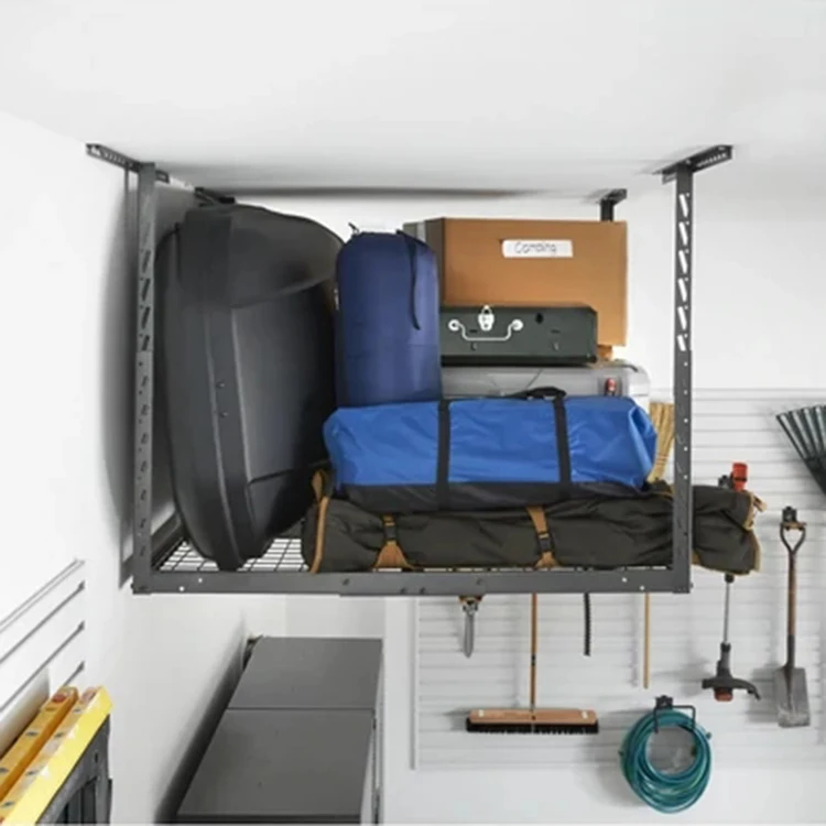 JH-Mech Ceiling Storage Rack Garage Easy to Assemble Adjustable Stable ...