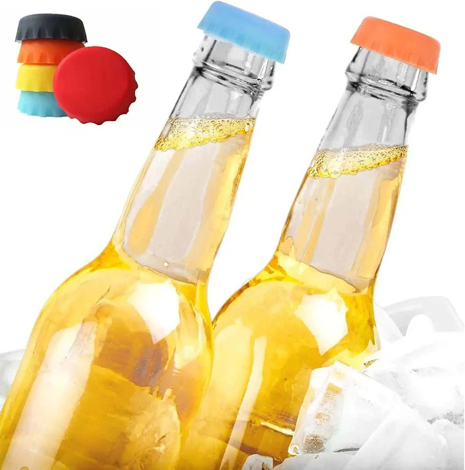 Custom Logo Silicone Rubber Beer Bottle Crown Cap Reusable Beer Caps ...