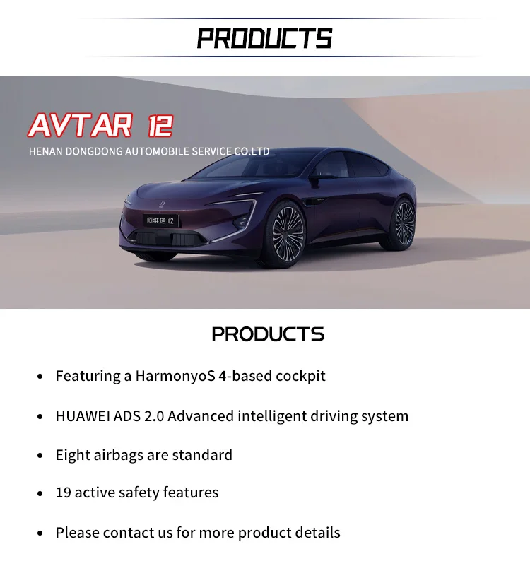 Electric Car Avatar 12 2023 Single Dual Motor Edition 5 Seater Ev Sedan ...