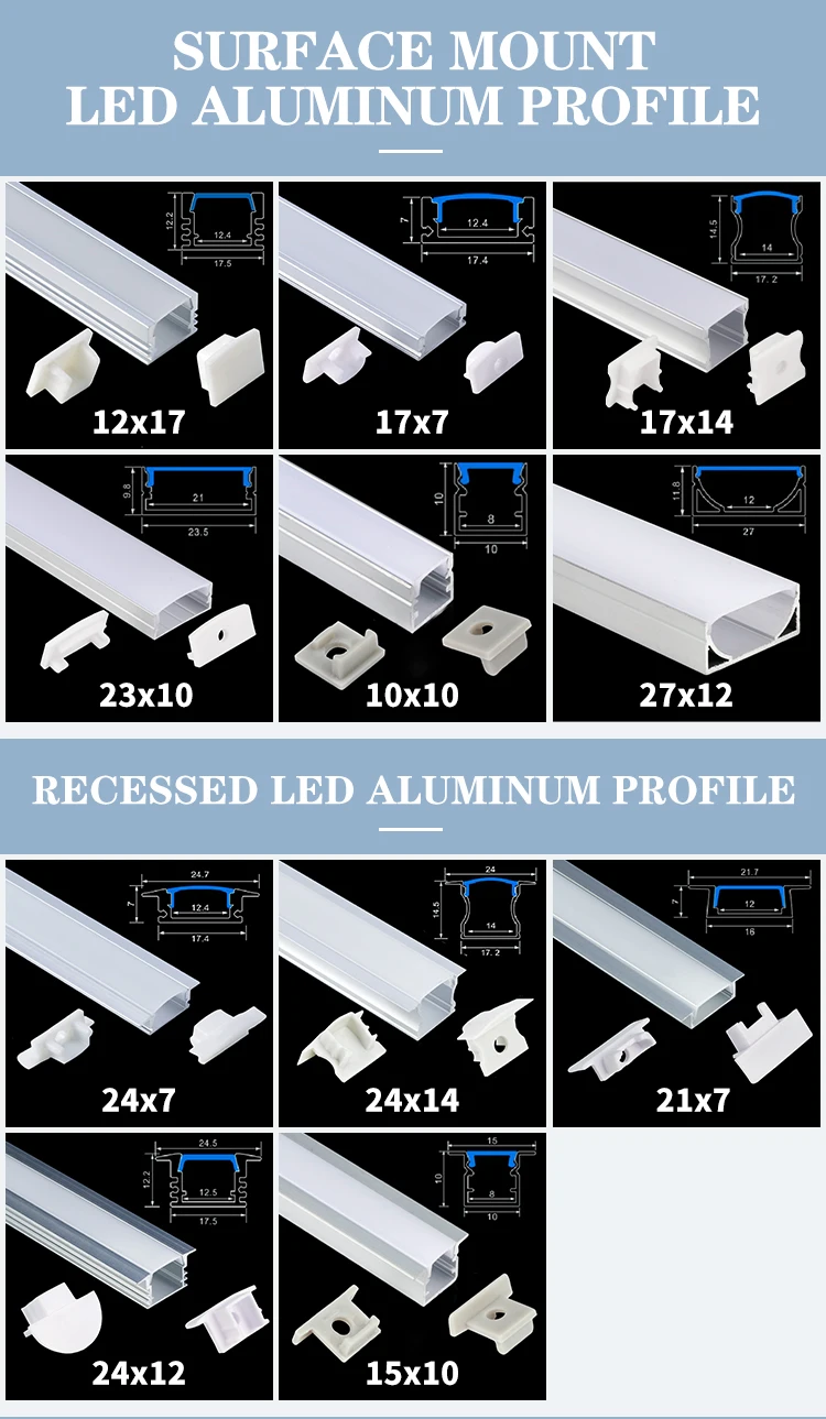 3m Recessed Led Strip Channel Diffuser System Tape Light Led Aluminum ...