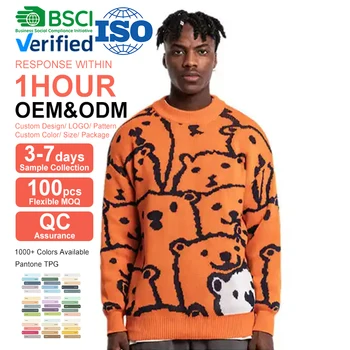 Crewneck High Quality Jumper Pullover Knitwear Custom Yellow Knit ...