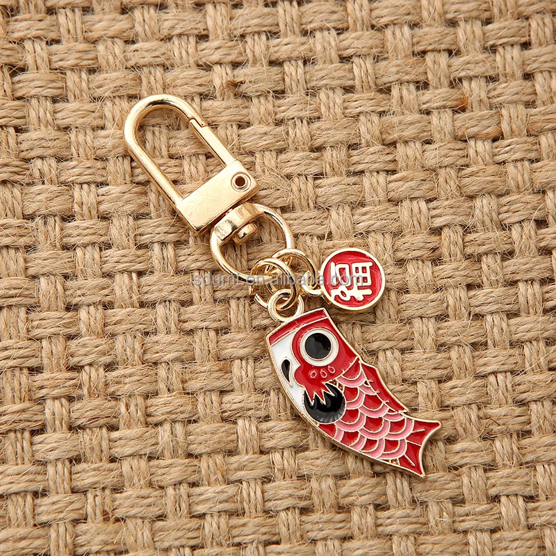 Custom Metal Lucky Fish Key Chain Luck Fish Anime Keychain Keyrings For ...
