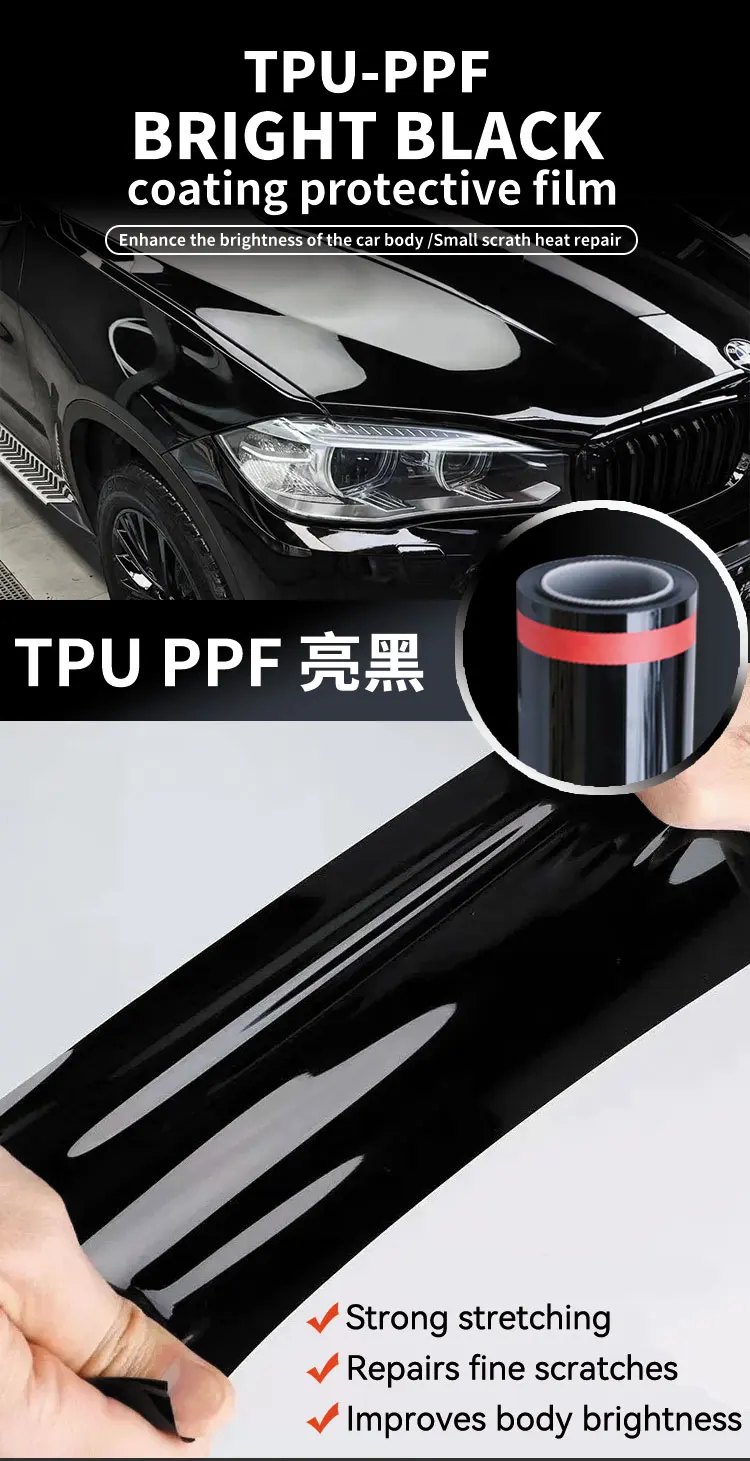 Manufacturer Anti Scratch Clear Ppf Self-repair Gloss Black Body Vinyl Car Wrap Ppf Tpu Paint ...