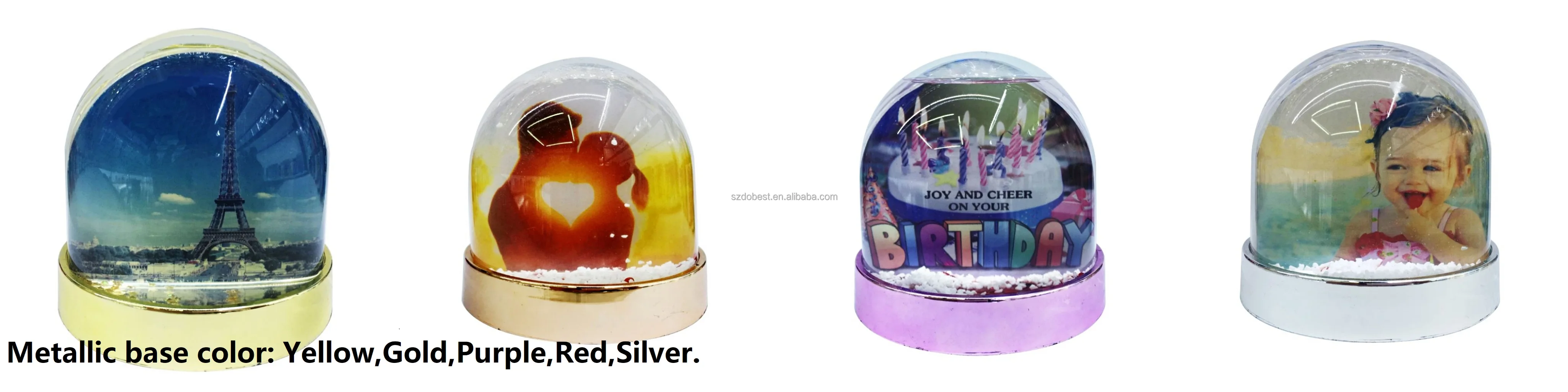 Customize Photo Insert Plastic Snow Globe With Led Light Music ...