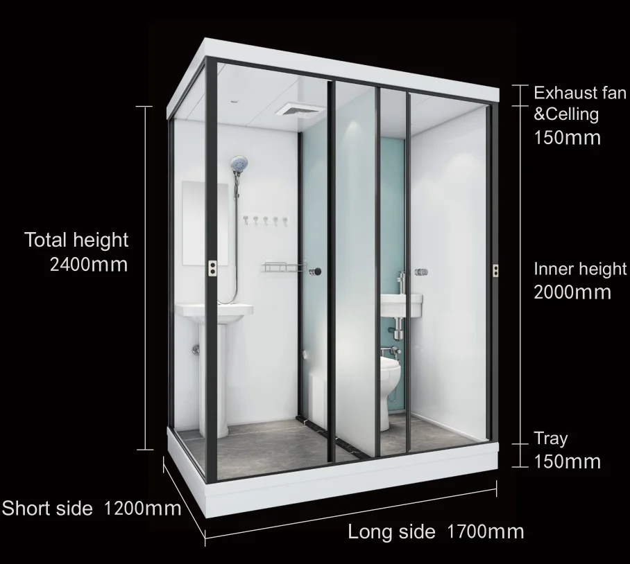 Prefabricated Luxury Hotel Building Design Window Shower Unit Complete ...