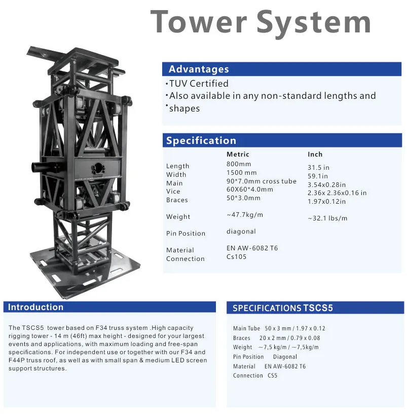 Aluminum Truss Lift Tower Concert Events Lifting System Truss Display ...