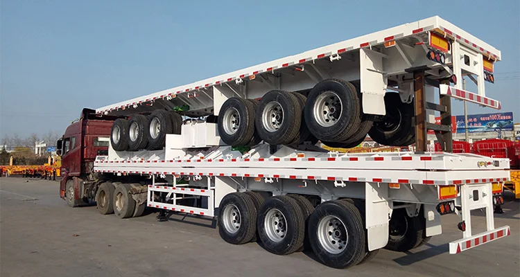 Factory Direct Provide 2 Axles 40ft Flatbed Load 20ft Container Semi ...