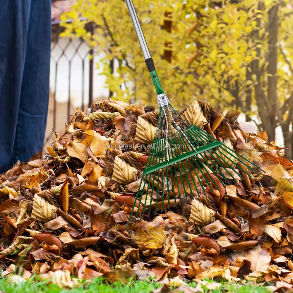 22t Adjustable Lightweight Outdoor Steel Garden Leaf Rake For Quick ...