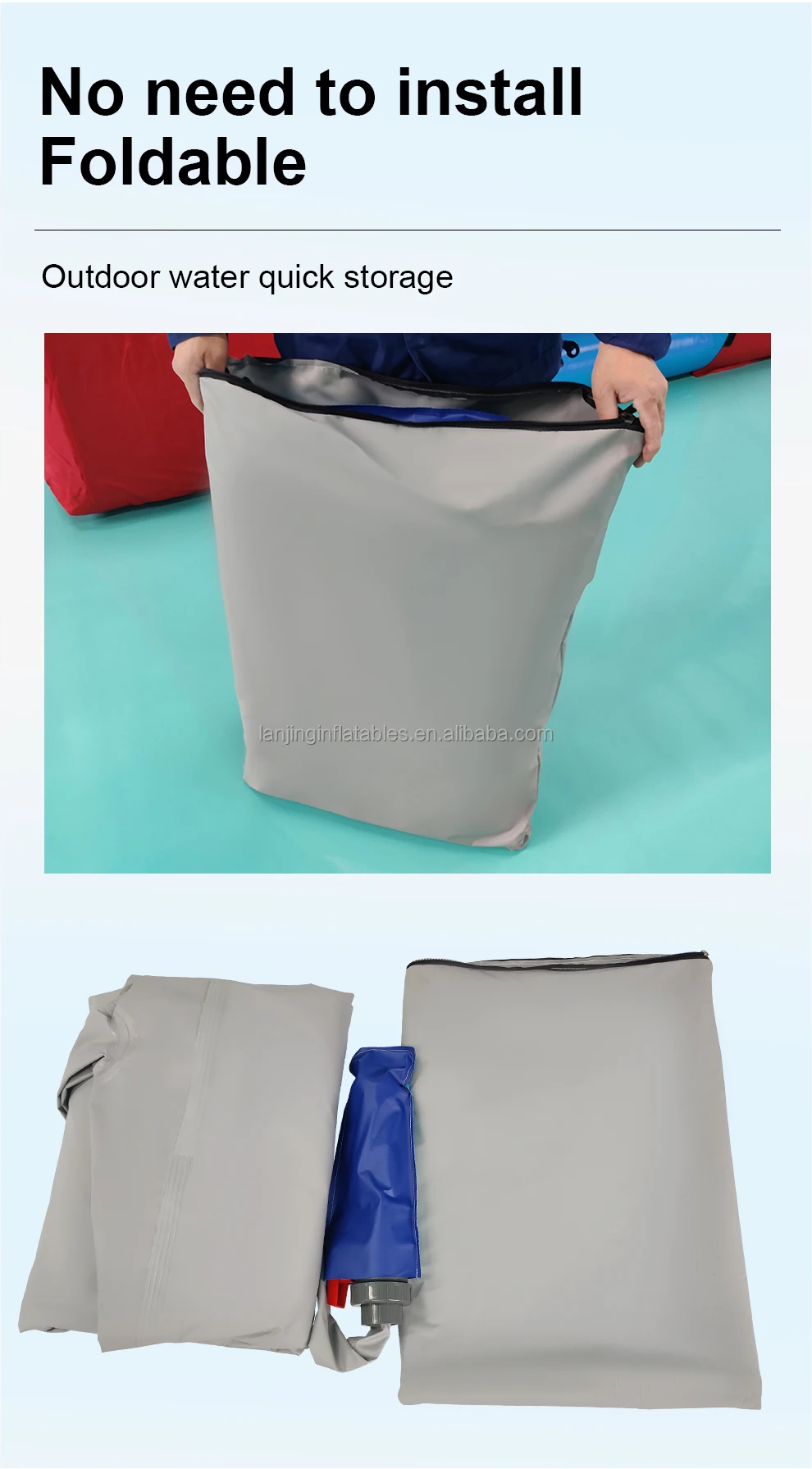 Collapsible 600-50000L PVC Water Storage Tank More Than 5 Years Life ...