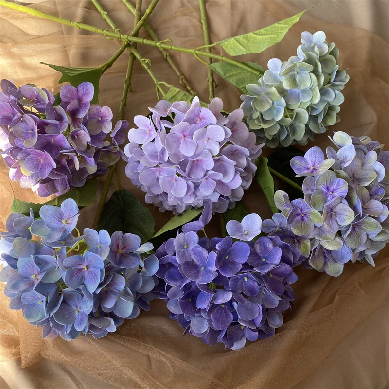 Wholesale Single Branch 3D Fantasy Rainbow Artificial Purple Hydrangea ...