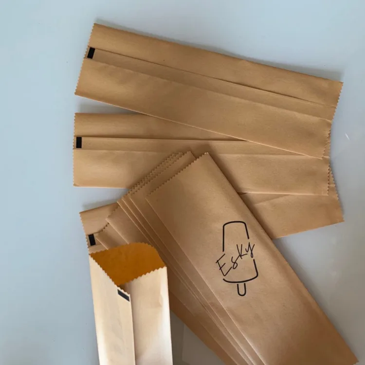 Custom Printed Biodegradable Kraft Popsicle Bags Bottom Gusset ...