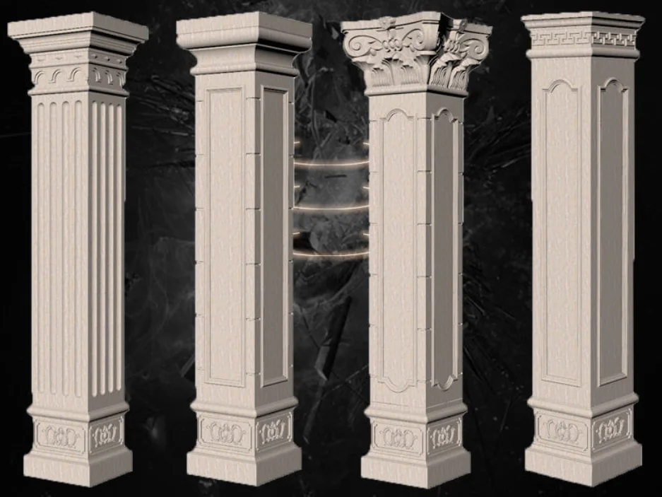 Plastic Concrete Roman Column Mold Pillar square Column Round Column ...